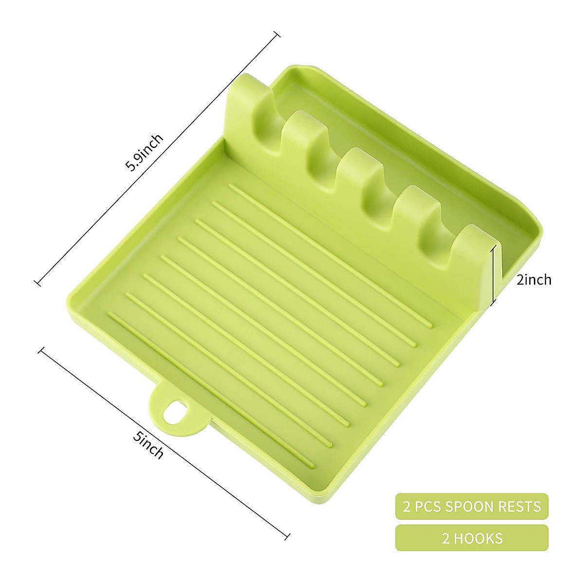 Haryeer Rest For Stove Top With Drip Pad(Two Pack) Kitchen Utensil Holder For Spoons, Food Safe Haryeer Rest Utensil Holder For Counter Top, Spoons, Ladles, Tongs