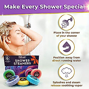 Aromatherapy Shower Steamers - Bath Bombs for Showers - Stress Relief and Relaxation Spa Gifts for Women and Mom Who Has Everything - Relaxing Tablets with Eucalyptus, Lavender for Relaxation