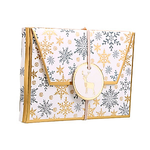 Fifth Ave Kraft Christmas Gift Card Holder Boxes with Foil Hot Stamp (Set of 6)