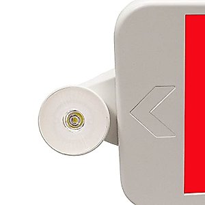 LFI Lights | Compact Combo Red Exit Sign with Emergency Lights | White Housing | All LED | Two Adjustable Round Heads | Hardwired with Battery Backup | UL Listed | (1 Pack) | COMBOJR-R