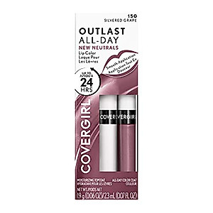 COVERGIRL Outlast All-Day Lip Color with Moisturizing Topcoat, New Neutrals Shade Collection, Silvered Grape, Pack of 1