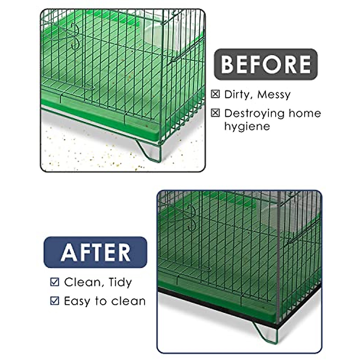 Bissap Bird Cage Seed Catcher, Universal Birdcage Net Nylon Adjustable Elastic Band Stretchy Skirts Mesh Cover for Parrot Cage Seed Guard (Not Include Birdcage)- Black