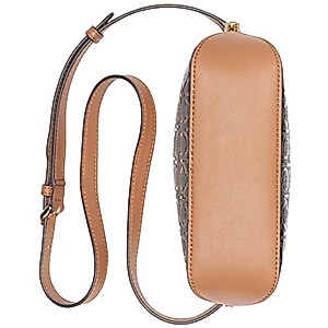 Calvin Klein Lucy Triple Compartment Crossbody, Brown/Khaki/Caramel Embossed