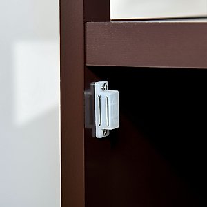 HOMCOM Wine Cabinet with 4 Bottle Wine Rack, Open Shelf, Acrylic Door Cabinet with Adjustable Shelf, Espresso