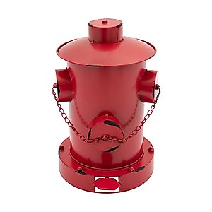 QUEMARQUE Fire Hydrant Trash Can, Red Retro Creative Garbage Can with Inner Bucket Large Capacity Wrought Iron Pedal Trash Can Outdoor Waste Bins for Park Garden Kitchen Garbage