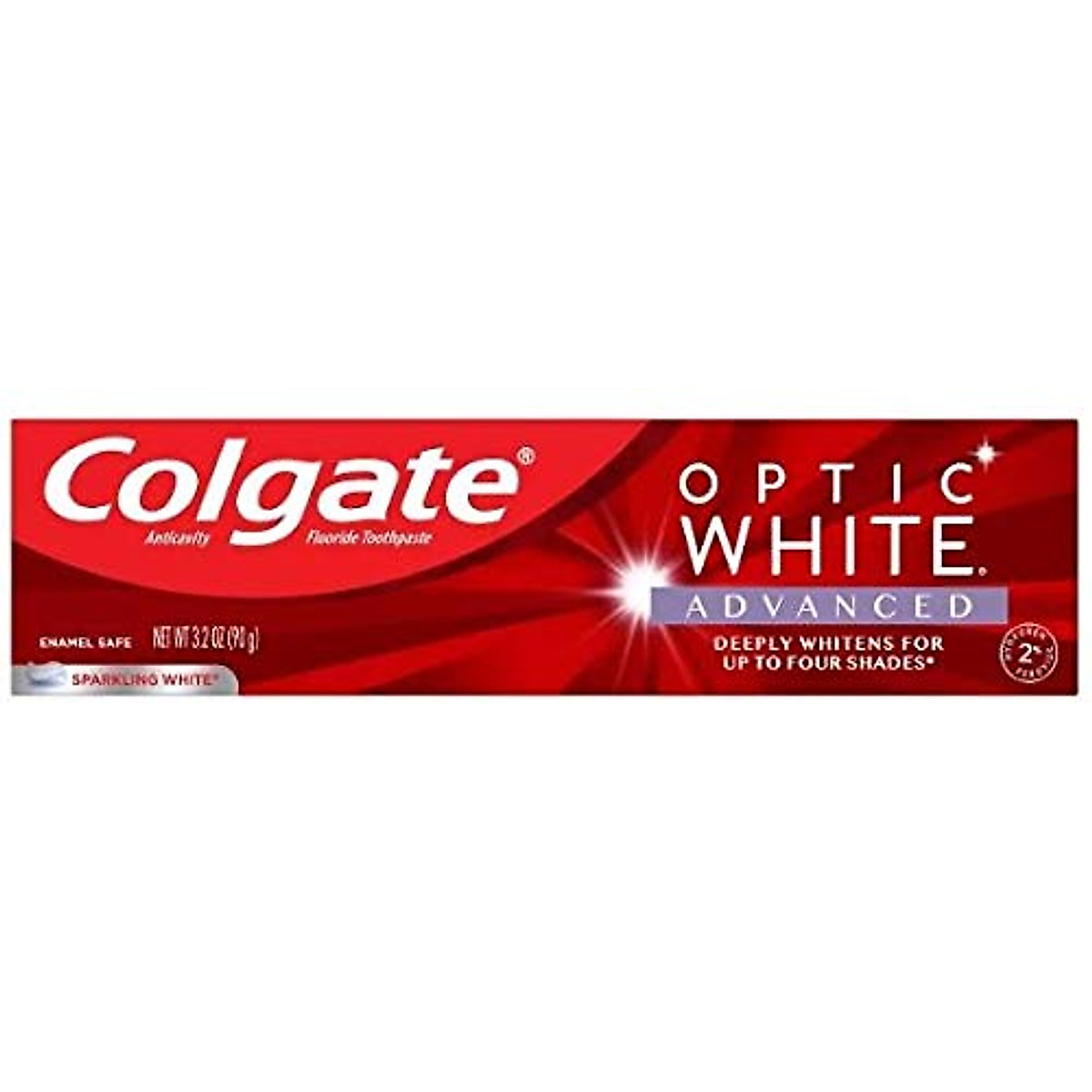 Colgate Optic White Toothpaste Travel Size, Sparkling Mint, 0.75 Ounce, Pack of 2