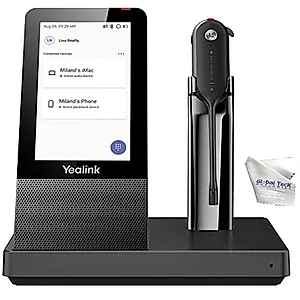 Yealink WH67 Wireless Headset for MS Teams, All Day Battery, Optimized for Voice Audio Clarity, Compatible with Zoom, Meet and Business Apps, PC,Mac, Deskphone