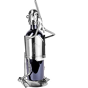 BRUBAKER Wine Bottle Holder 'Baseball' - Metal Sculpture - Wine Rack Decor - Tabletop - Greeting Card