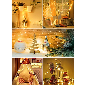 Fairy Lights Battery Operated, 4 Pack 33FT 100 LEDs Mini Battery Powered String Lights, Waterproof Copper Wire Twinkle Lights Mason Jar Lights for Indoor Home Wedding Christmas Decoration, Warm White