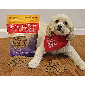 Charlee Bear Grain Free Crunch Dog Treats, Turkey, Sweet Potato & Cranberry Flavor, 8 oz