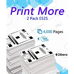 EASYPRINT 2-Pack of Black Compatible Toner Cartridges Replacement for Dell E525W E525 Used for Dell E525W Wireless Color Laser Printer for 593-BBJX 593-BBJU 593-BBJV 593-BBJW