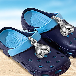 Set of 2 Shoe Charms for Girls/Boys, Distinctive Funny Shoe Accessories，Shoe Nuts Shoe Balls，Noticeable Shoe Clips (Silver)