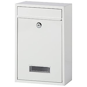 Kasten Wall Mounted Vertical Mailbox with Key Lock, Medium Capacity Hanging Secure Postbox for Outside, 12.6 x 8.5 x 3.4 Inch, White