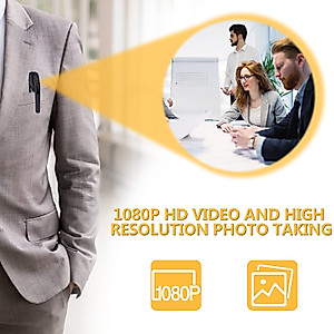 isekurity Spy Camera Pen, Full HD 1080P Hidden Camera Pen Spy Camera with Photo Taking, Mini Portable Video Recorder with 5 Ink Refills Pocket DVR for Business and Conference No Audio