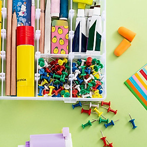 36 Grids Plastic Organizer Box with Adjustable Diviers for Beads Crafts Jewelry Fishing Tackles Earring Container Tool ((1.7In1.1In) 36Grid)