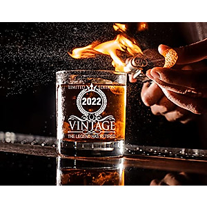 CARVELITA The Legend Has Retired 2022 Limited Editions 11oz Whiskey Glass - Funny Retirement Gifts For Men - Retired Gifts For Women - Happy Retirement Gifts - Retirement Party Decorations For Men