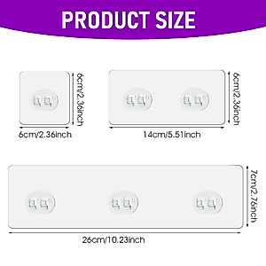 Qianyu 14 Pack Clear Shower Caddy Strong Adhesive Replacement Stickers Waterproof No Drilling Hooks Corner for Shelf Basket Kitchen Racks Bathroom Wall Hanging Shelves Storage Room Soap Holder