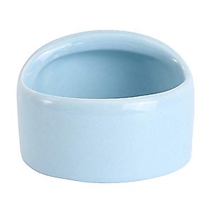 Mipcase Hamster Ceramic Bowl- Small Animal Food Bowl, No Spill Food Water Dish for Hedgehog Gerbil Chinchilla Rat Ferret ( Blue )