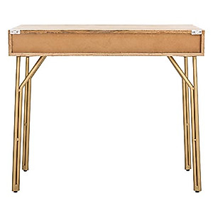 Safavieh Home Office Lily Modern Natural and Brass 2-drawer Desk