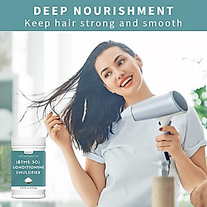 16 oz BTMS 50 Conditioning Emulsifier for Making Leave-in Conditioner, Premium BTMS 50 Conditioning Emulsifier Granules, Higher Activity than BTMS 25, Suitable for Making Lotions, Shampoos and More