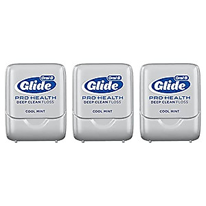 Oral-B Glide Pro-Health Dental Floss, Deep Clean Cool Mint Flavor, 40 M, 3 Count