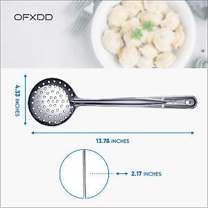 Slotted Serving Spoon - Stainless Steel Spoon with Holes for Draining - Straining Perforated Spoon