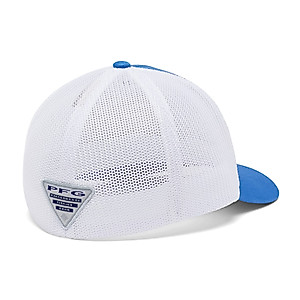 Columbia Unisex PFG Mesh Hooks Ball Cap, Vivid Blue/Silver, Large/X-Large