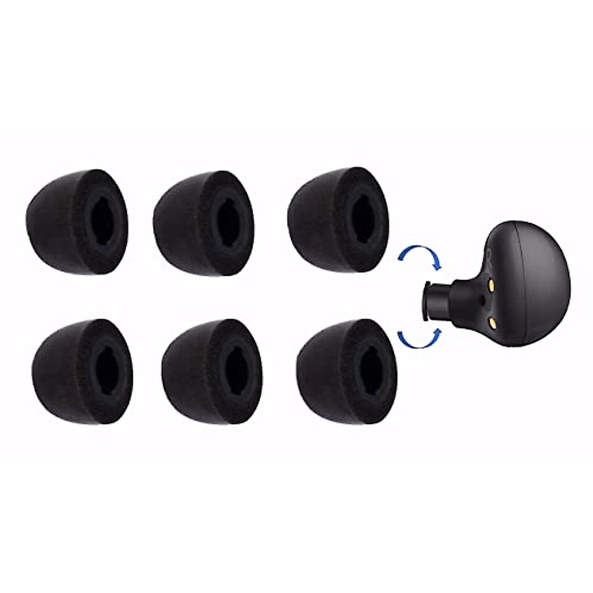 3X Pair Memory Foam Eartip Ear Bud Replacement for Samsung Galaxy Buds Pro Jabra 85t Headset Headphone Earpads Cushion, No Silicone Eartip Pain Anti-Slip, Fit in Charge Case (Size: Mixed L/M/S)