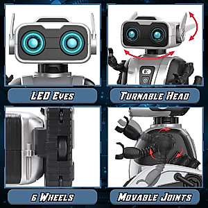 REMOKING Robot Toy, STEM Remote Control Robot Toys for Kids, Educational Intelligent RC Robots with Dance, LED Eyes, Interactive Smart Robot Toys Gifts for Boys Girls Kids 3 4 5 6 Years Old