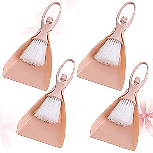 4 Sets Household Supplies Dustpan Gadget Whisk Brooms Cleaning Brushes Mini Broom Cleaning Utensils Lecrueset Pans Dust Pan and Brush Hand Broom Desktop Cleaner Cleaning Tools Pink BUTIFULSIC