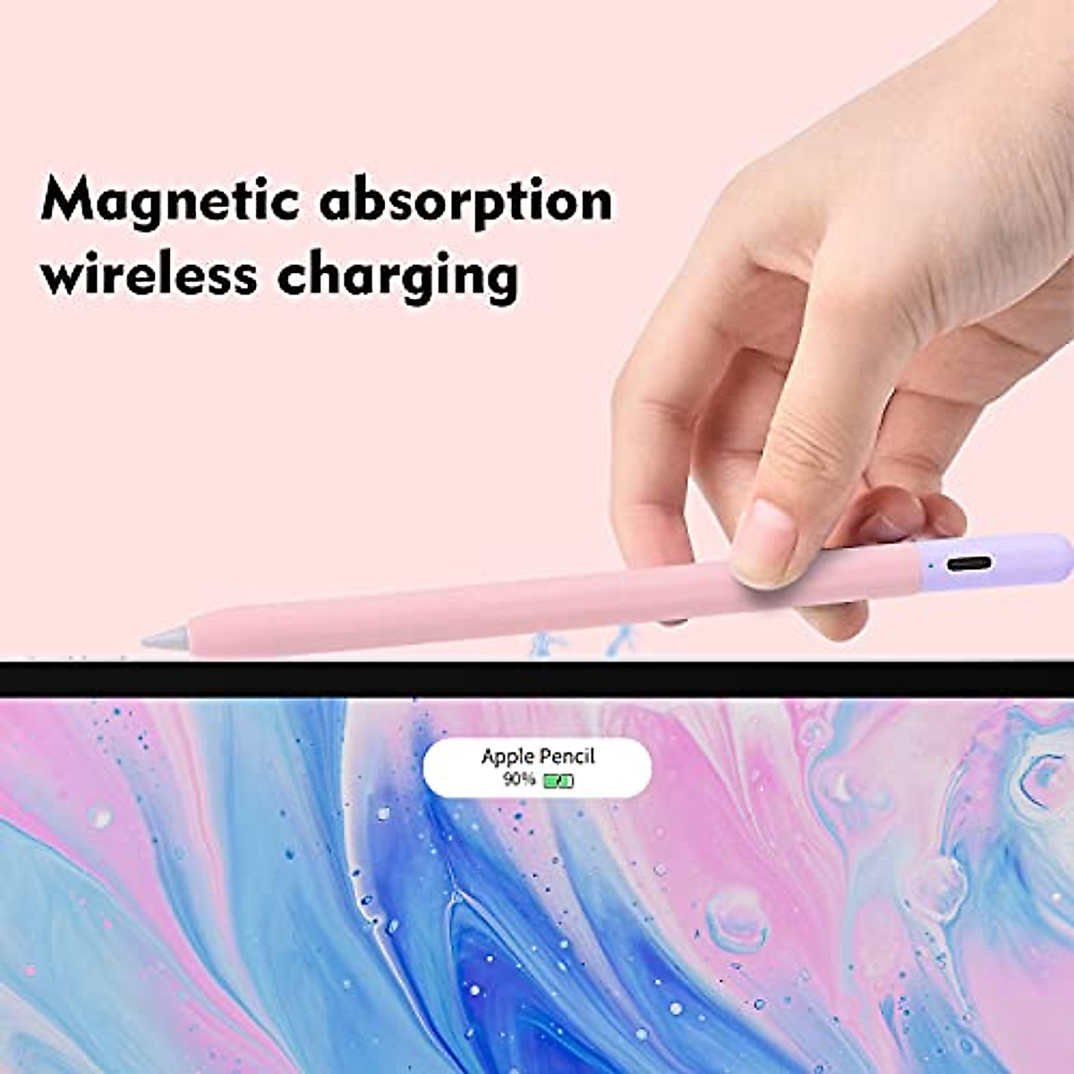 Case for Stylus Pen Silicone Stylus Pen Cover Holder Anti-Slip Stylus Pen Sleeve Compatible with Type C Charging Port Stylus Pen