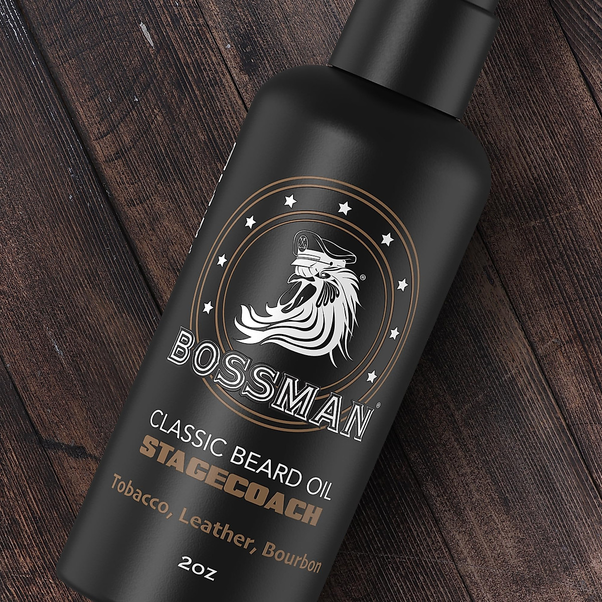 Bossman 2 oz Organic Beard Oil for Men with Jojoba Oil, Argan Oil, Coconut Oil, Avocado Oil for Beard Growth - Beard Growth Oil for Men, Scent (Stagecoach)