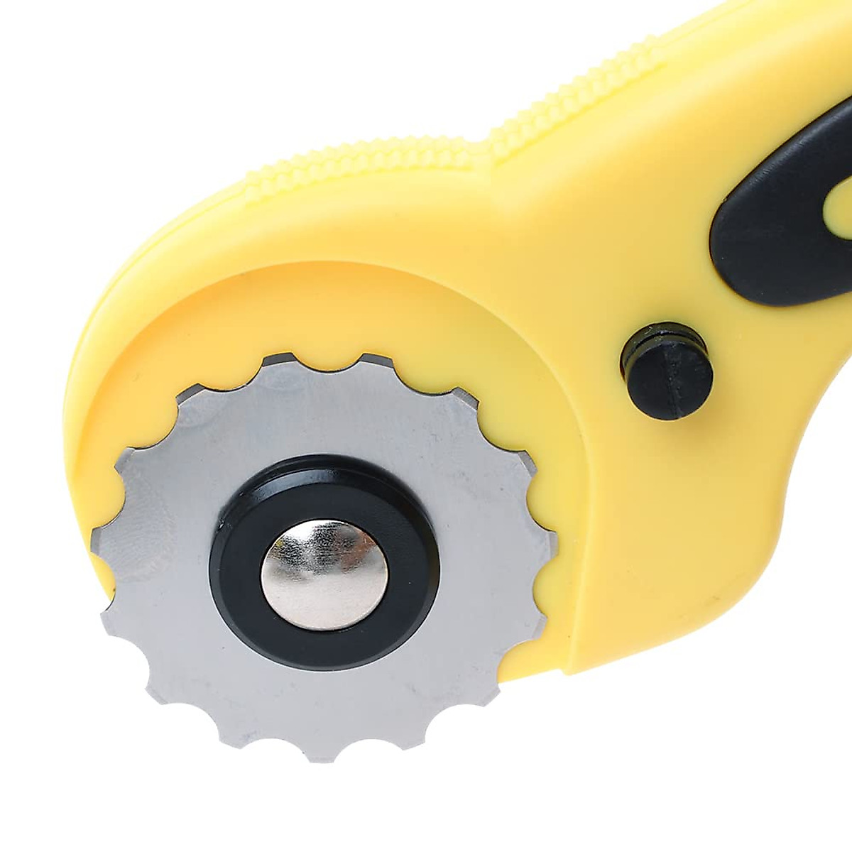 AUTOTOOLHOME 45mm Rotary Cutter Set with 9 Pack Replacement Rotary Blades Skip Rotary Blades Pinking Rotary Blades for Sewing Fabric Leather Quilting Cutter Paper Perforating Tool