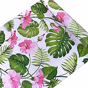 HOYOYO 17.8 x 78 Inches Self-Adhesive Shelf Liner, Self-Adhesive Shelf Liner Dresser Drawer Paper Wall Sticket Home Decoration, Hawaii Flower Style