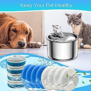 Heroange 4 Pack Replacement Filter for 68oz/2L Cat Water Fountain WF150, Triple Filtering, Dog Water Fountain Filter
