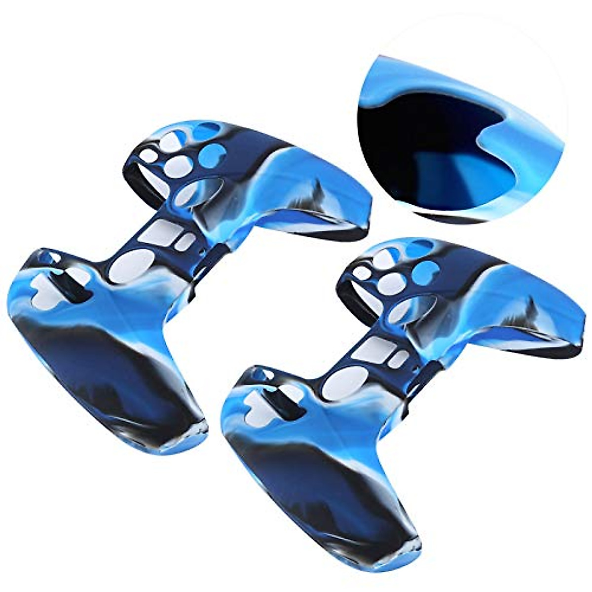 Gamepad Protective Cover Comfortable Anti Extrusion Dust Proof Sweat Proof Game Controller Skin ,for Gamepad(Camouflage blue)