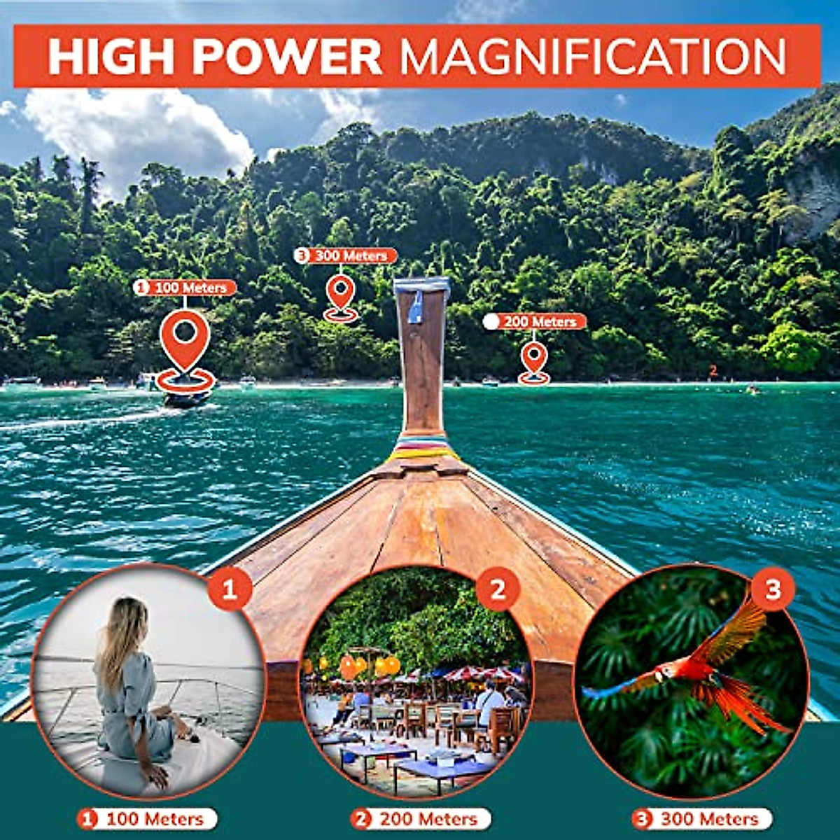 Roxant Monocular Telescope - High Definition Ultra Light Pocket Telescope - Includes Compact Monocular, Neck Strap & Cleaning Cloth, Monoculars for Adults, High Powered Handheld Telescope