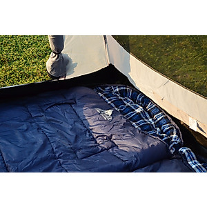 AGEMORE Cotton Flannel Sleeping Bag XL for Camping, Envelope Sleeping Bags for Adults 91"X35", Great for 3-4 Season Traveling, Hiking & Outdoor Activities, Waterproof Comfort with Compression Sack