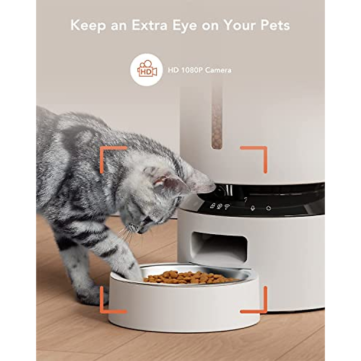 PETLIBRO Automatic Cat Food Dispenser with Camera, 1080P HD Video with Night Vision, 5G WiFi Automatic Cat Feeder with APP 2 Way Audio, Motion & Sound Alerts Pet Feeder for Cat & Dog Single Tray