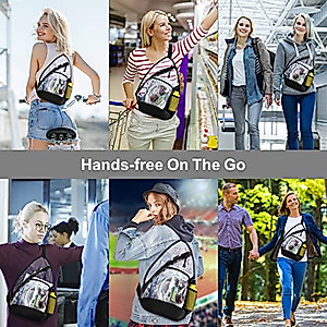 Clear Sling Bag, Stadium Approved Clear Sling Backpack, PVC Crossbody Shoulder Backpack, Transparent Casual Chest Daypack with Adjustable Strap for Men Women Outdoor Travel, Black