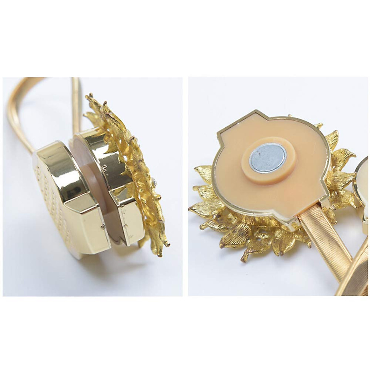 ManFull Curtain Tiebacks,Rhinestone Flower Magnetic Curtain Buckle Tieback Holdback Drape Holder Decor Curtain Holdbacks for Home/Office Window Sheer Drapes Tie Backs Holder Silver