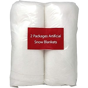 2 Set Christmas Snow Roll - 2 Packages of 3 Foot X 8 Foot Artificial Snow Blankets for Christmas Decorations