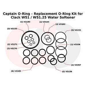 Captain O-Ring – Replacement O-Ring Kit for Clack WS1 / WS1.25 Water Softener