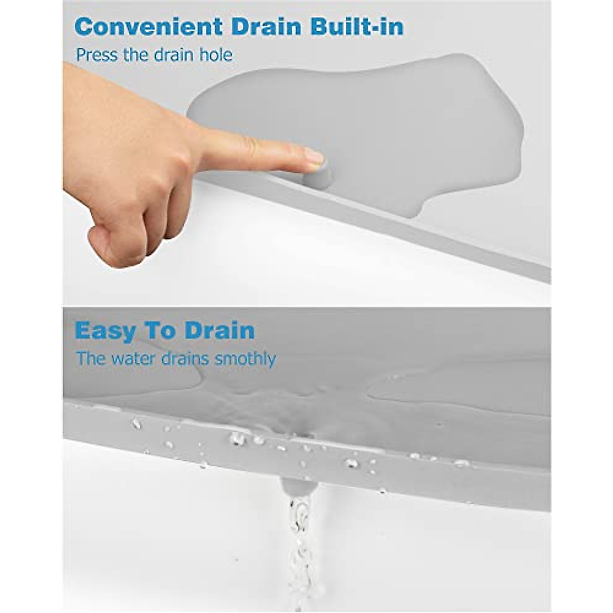 Under Sink Mat Waterproof 28"x22" Kitchen Cabinet Mat - Silicone Under Sink Liner Drip Tray with Drain Hole for The Kitchen, Bath, and Laundry Cabinets