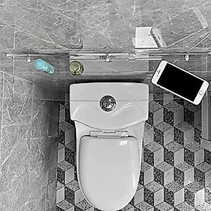 fuainuo Arc Shaped Design 5mm/Thickened Acrylic Floating Shelf 20 Inches Long Drilled or Without Drilling Wall Shelves, Modern Shelves for Wall Decor &Storage Set of 2 (B-Clear)