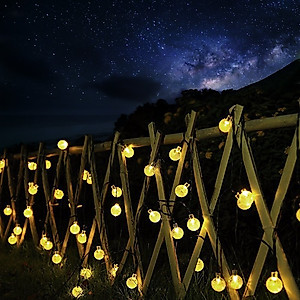Lenreta 31FT 50LED Solar String Lights Outdoor 8 Modes Waterproof Solar Patio Lights Solar Lights Outdoor Decorative for Garden Yard Home Party Wedding Christmas Garden Solar Lights Patio Lights