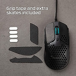 HyperX Pulsefire Haste – Gaming Mouse – Ultra-Lightweight, 59g, Honeycomb Shell, Hex Design, HyperFlex USB Cable, Up to 16000 DPI, 6 Programmable Buttons - Black/Red