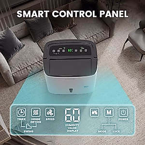 Kesnos 80 Pints Energy Star Dehumidifier for Home & Basement with Drain Hose, Ideal for Large Spaces up to 5,000 Sq. Ft., Featuring Auto Defrost & Self-Drying Function