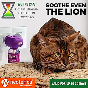 Cat Calming Diffuser & Pet Anti Anxiety Products - Feline Calm Pheromones Plug in & Cats Stress Relief Comfort Helps with Pee, New Zone, Aggression & Other Behavior (1 Pack (1 Diffiser + 1 Refill))
