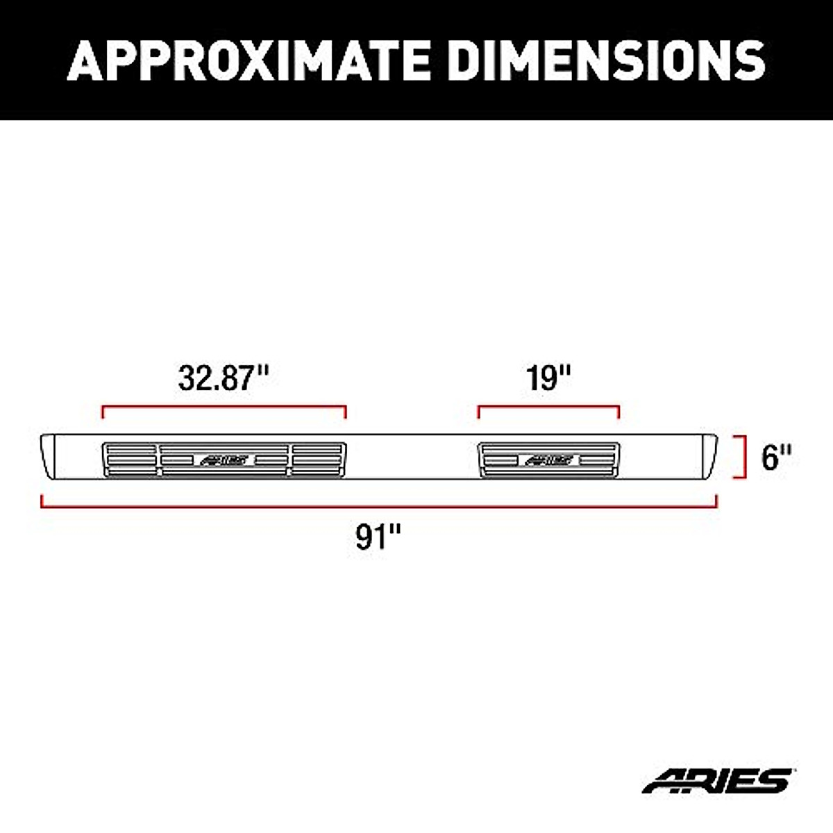 ARIES S2891 91-Inch Oval Polished Stainless Steel Nerf Bars, Brackets Sold Separately